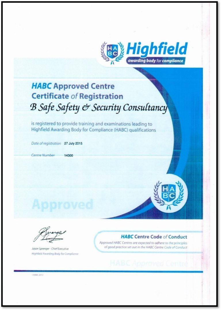 Licenses & approvals – BSAFE SAFETY