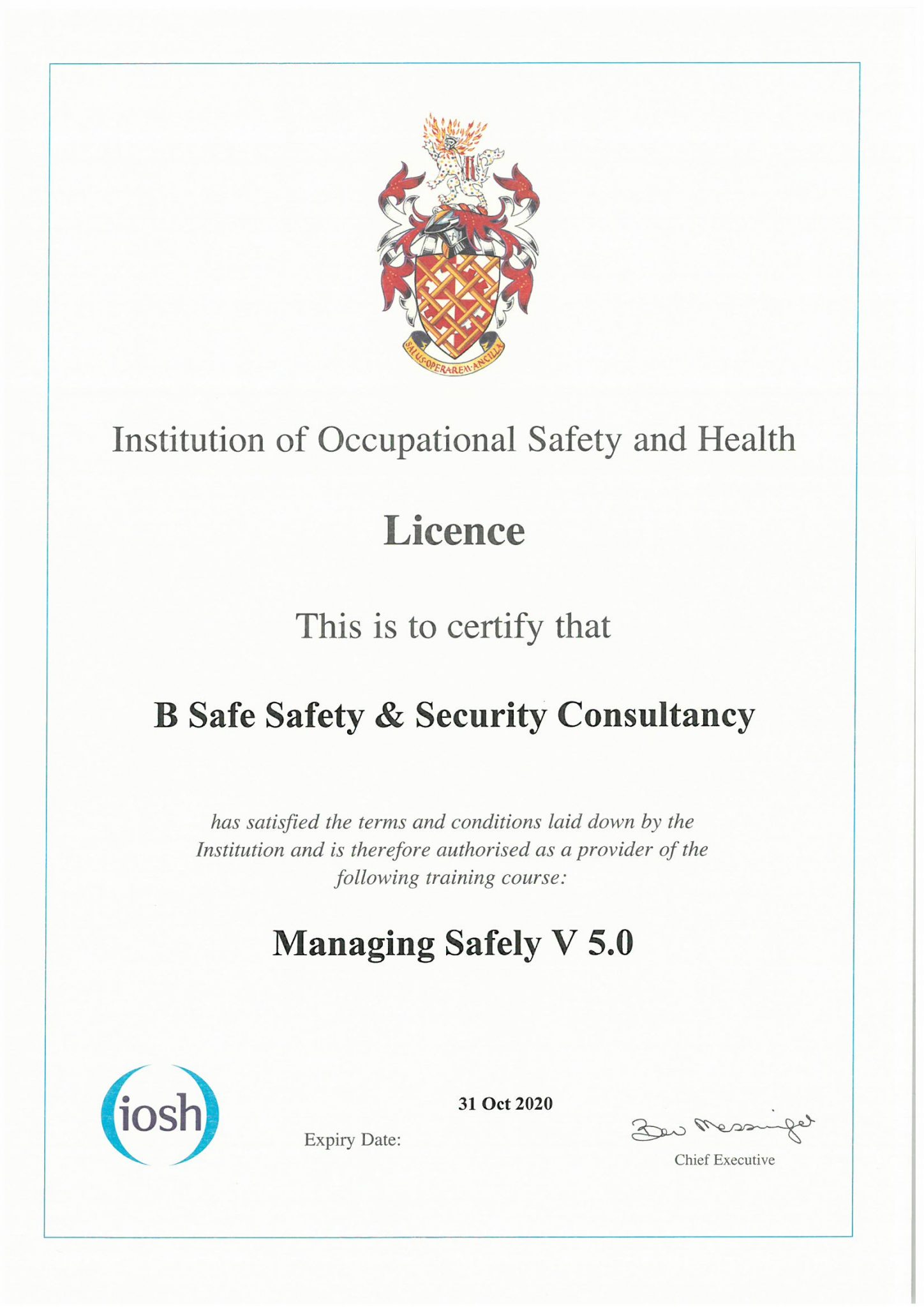 Licenses & approvals - BSAFE SAFETY
