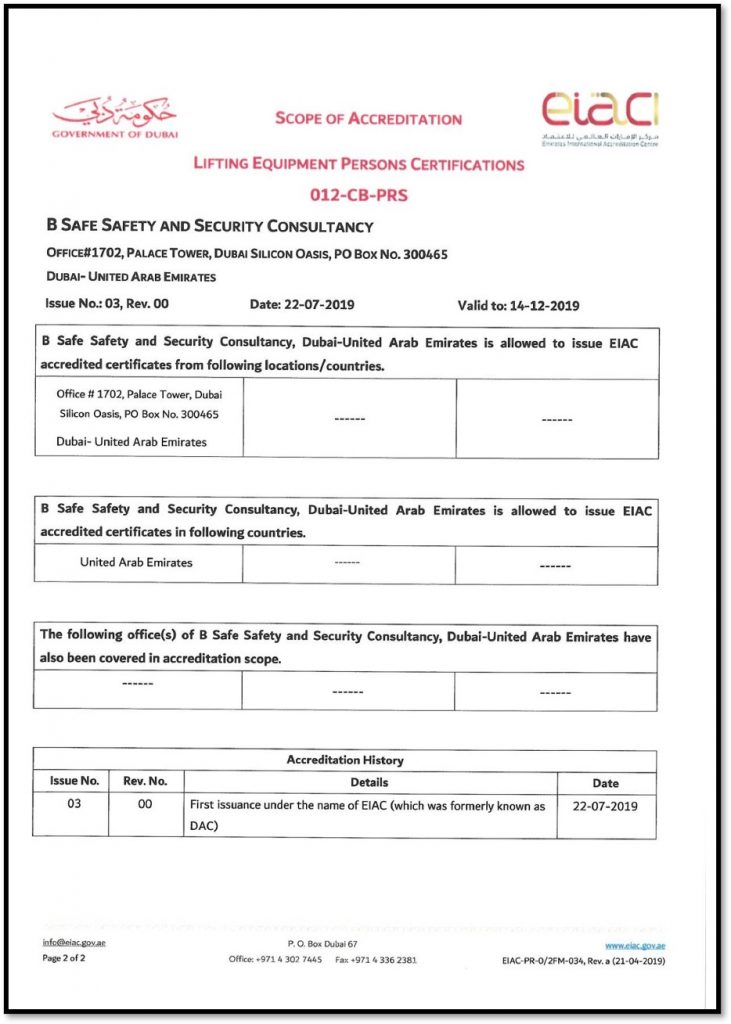 Licenses & approvals - BSAFE SAFETY